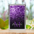 Dark purple faux shiny glitter sparkles Monogram Zippo Lighter | Zazzle