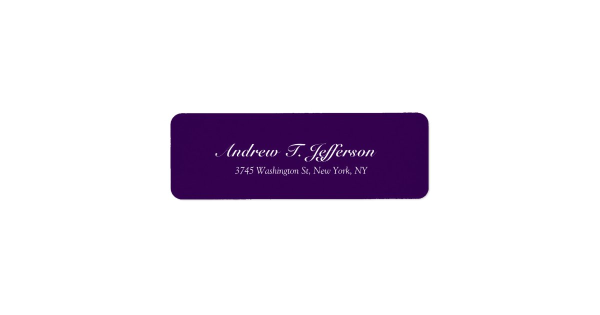 Dark Purple Handwriting Professional Personal Label | Zazzle