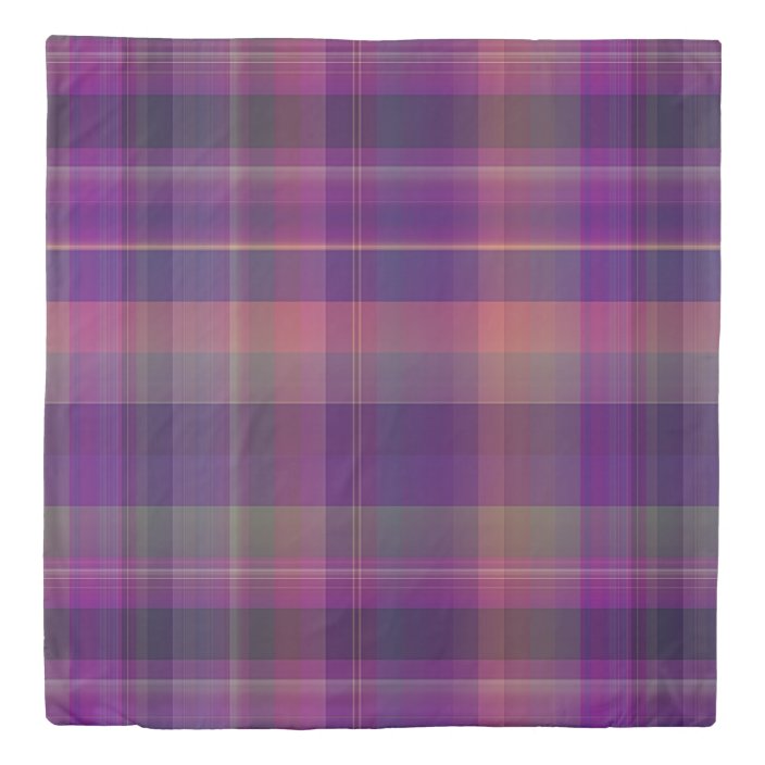 Dark Purple Madras Plaid Stripe Pattern Duvet Cover | Zazzle.com