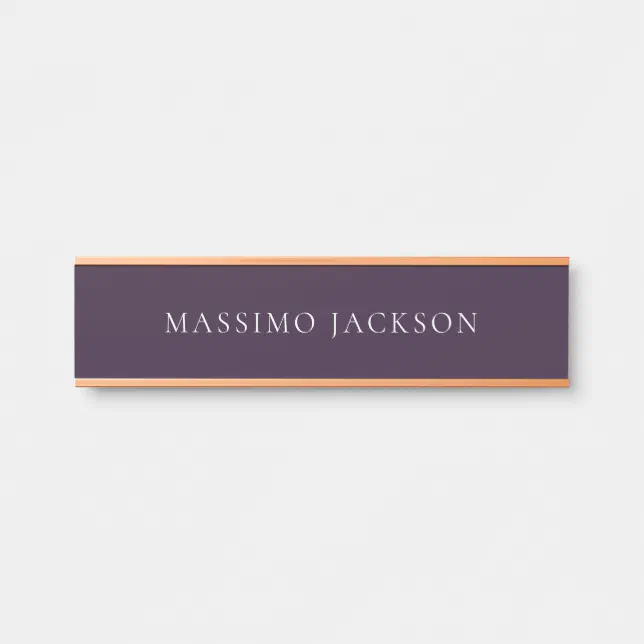 Dark Purple Minimalist Plain Modern Door Sign | Zazzle
