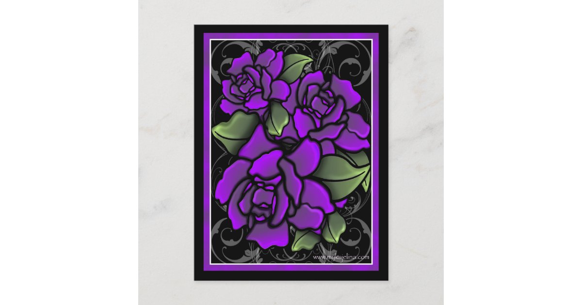 Dark Purple Roses Postcard | Zazzle