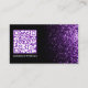 Dark purple sparkle black elegant QR code Business Card | Zazzle
