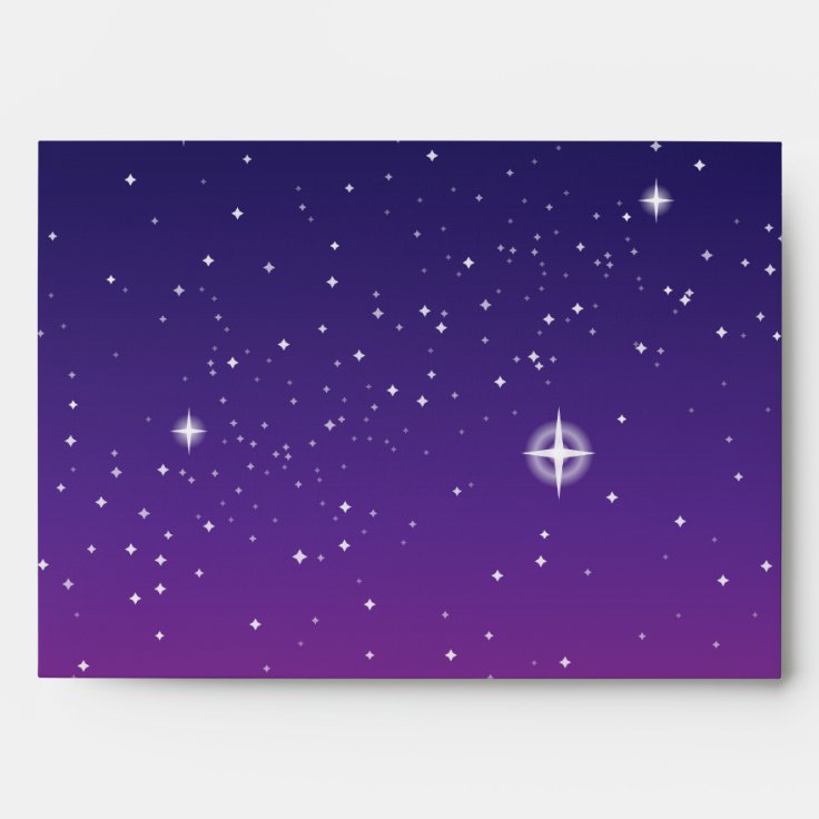 Dark Purple Starry Night Sky Envelope | Zazzle