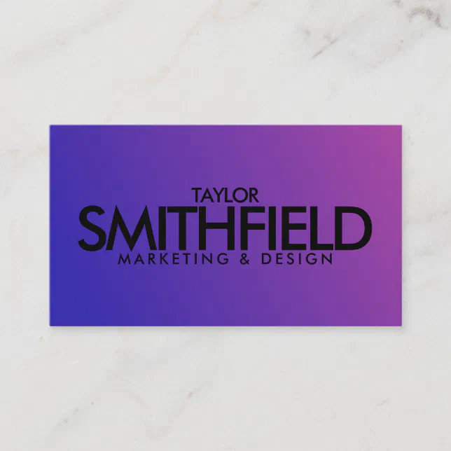 Dark Purple Sunset Color Gradient Business Card | Zazzle
