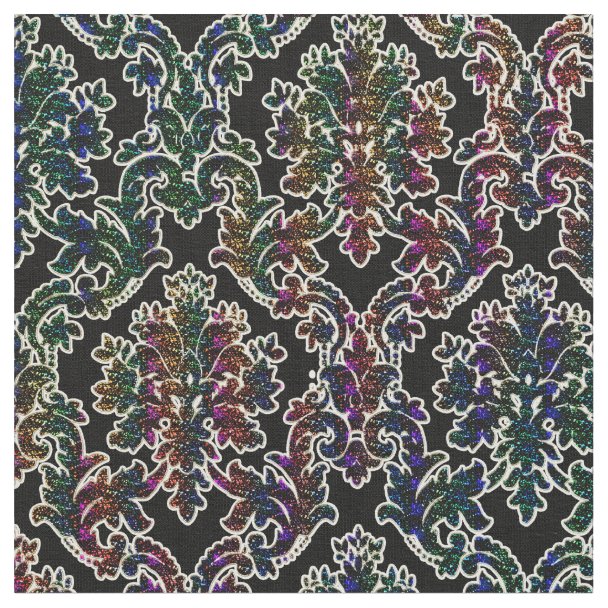 Periwinkle Damask Print Fabric | Zazzle.com