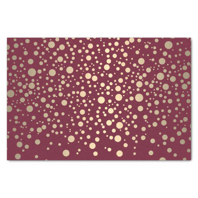Dark Red and Metallic Gold Confetti Tissue Paper | Zazzle