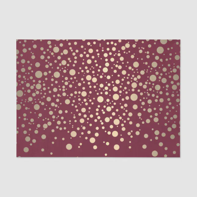 Dark Red and Metallic Gold Confetti Tissue Paper | Zazzle