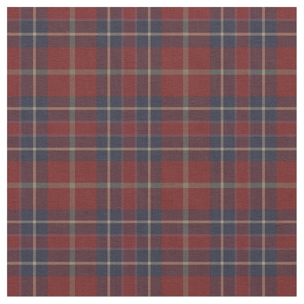 Tan, Red and Green Plaid Fabric | Zazzle