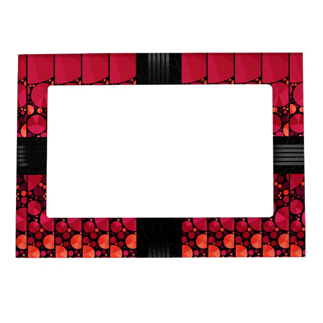 Dark Red Black Bling Magnetic Photo Frame | Zazzle