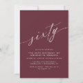 Dark Red Burgundy | Formal Maroon 60th Birthday Invitation | Zazzle