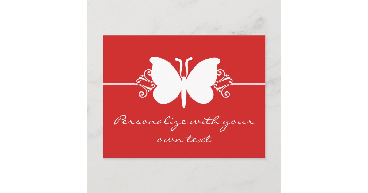 Dark Red Butterfly Swirls Postcard | Zazzle