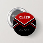 Dark Red Cheerleader Cheer Button | Zazzle