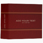 Dark Red Leather 3 Ring Binder | Zazzle.com