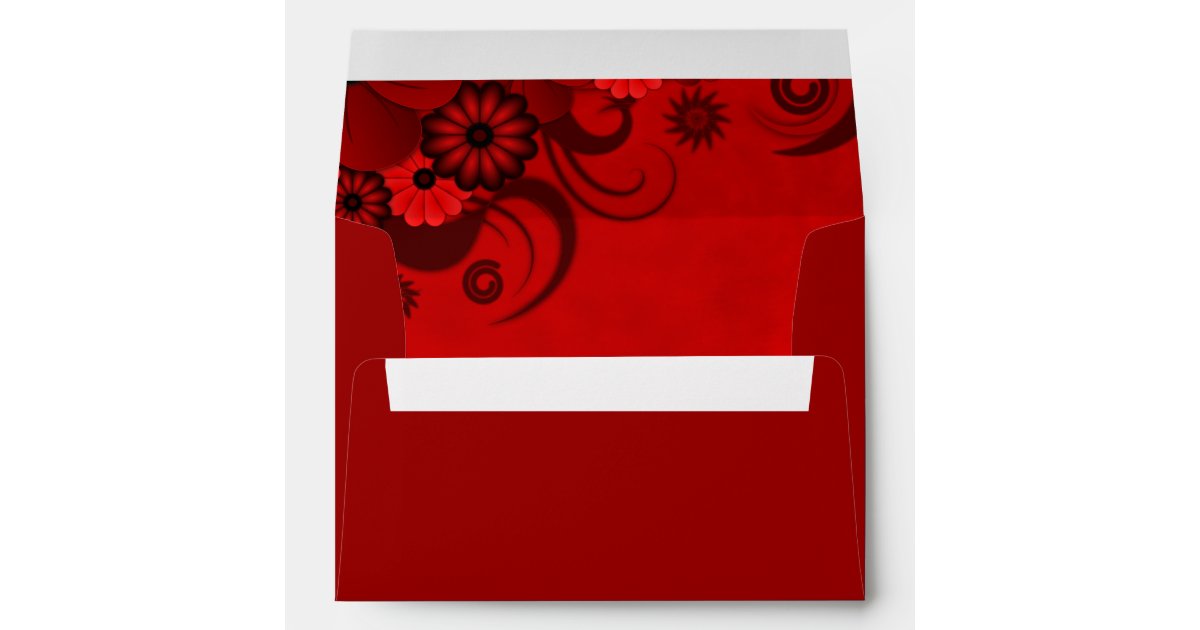 Dark Red Floral Gothic Elegant Custom Envelopes | Zazzle