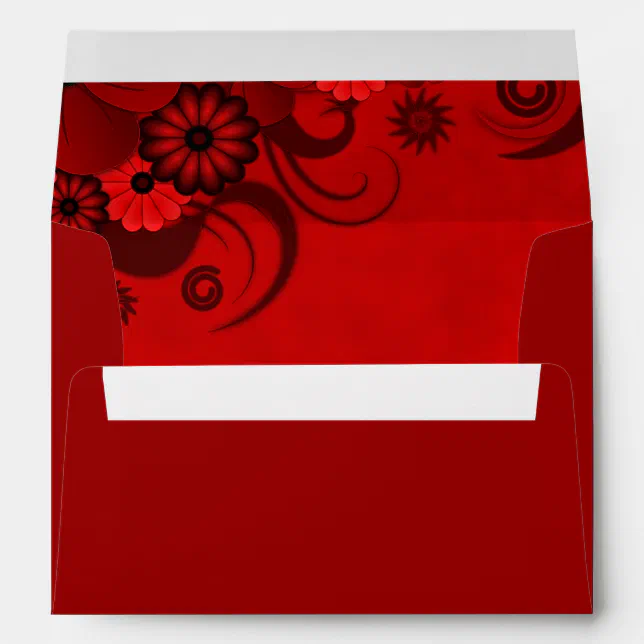 Dark Red Floral Gothic Elegant Custom Envelopes | Zazzle