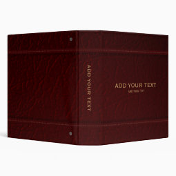 Dark Red Leather 3 Ring Binder | Zazzle