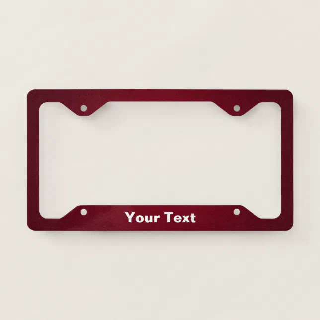 Dark Red License Plate Frame | Zazzle