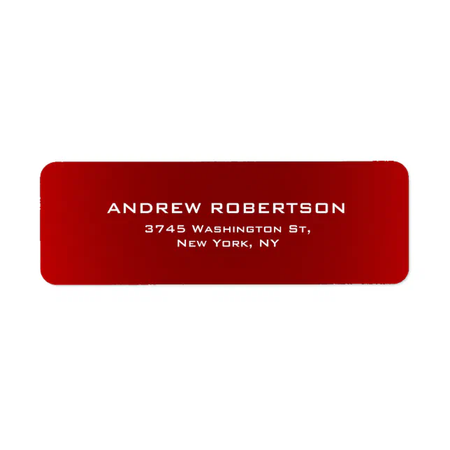 Dark Red Plain Elegant Minimalist Simple Label | Zazzle