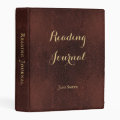 Dark Red Reading Journal (NO LEATHER) Mini Binder | Zazzle