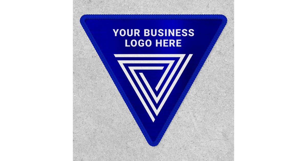 Dark Royal Blue Triangle Logo Patch | Zazzle