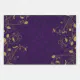 Dark Royal Purple with Gold Scroll Wrapping Paper Sheets | Zazzle