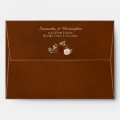 Dark Rust Orange Watercolor Floral Elegant Wedding Envelope | Zazzle