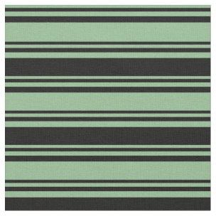 Green & Black Lines Pattern Fabric | Zazzle