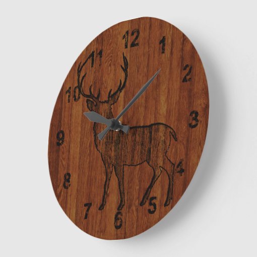 Dark Shade Large Buck Large Clock | Zazzle