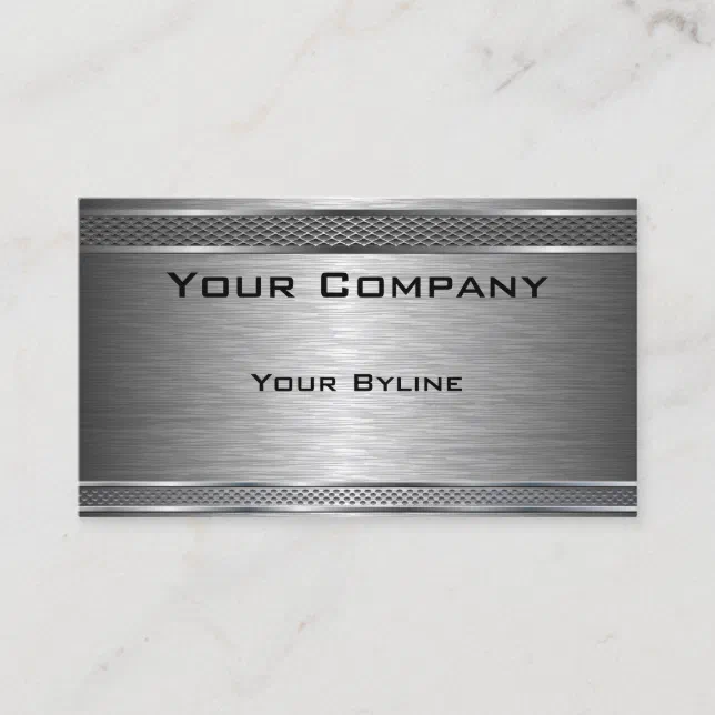 Dark Silver Brushed Business Card | Zazzle