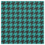 Black & Teal Stylish Floral Geometric Pattern Fabric | Zazzle.com