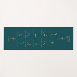 Dark Teal Blue, Chakra Yogi Vinyasa Flow Yoga Mat | Zazzle