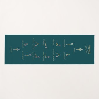 Dark Teal Blue, Chakra Yogi Vinyasa Flow Yoga Mat | Zazzle