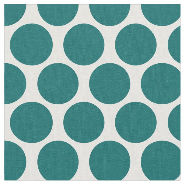 Teal Polka Dot Fabric | Zazzle