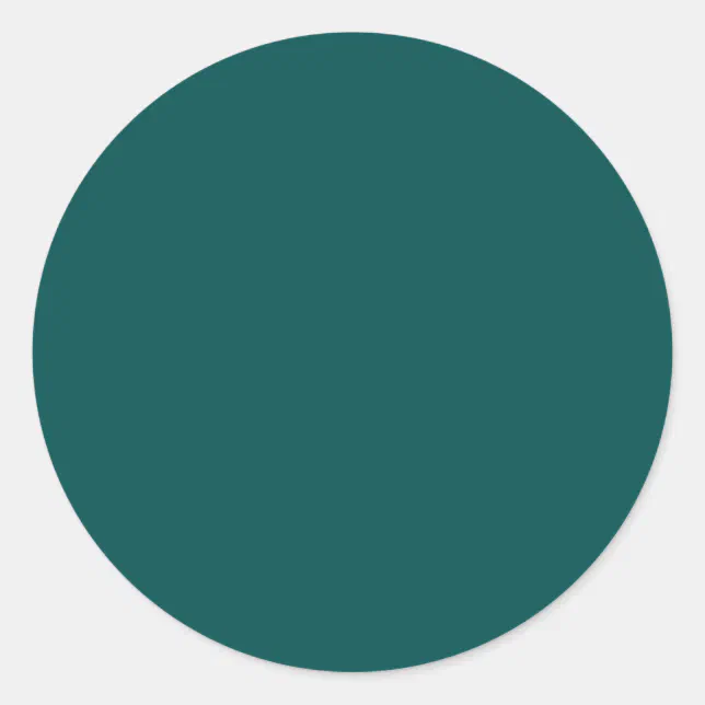 Dark Teal Solid Color Classic Round Sticker | Zazzle