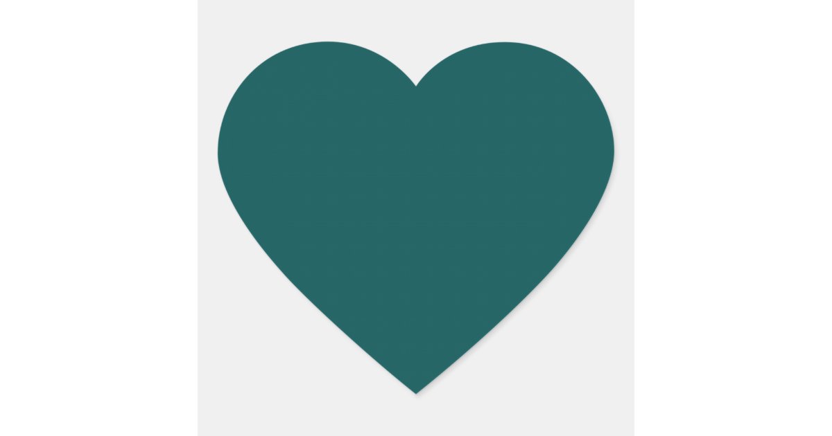 Dark Teal Solid Color Heart Sticker | Zazzle