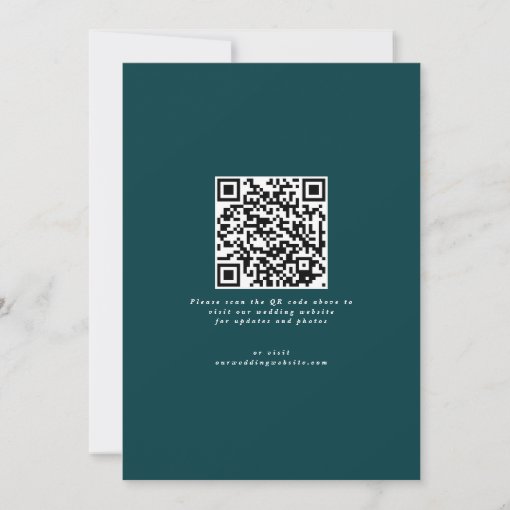 Dark Teal Trendy Save The Date No Photo QR Code | Zazzle