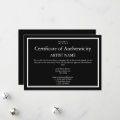 Dark Theme Certificate of Authenticity for Art Holiday Card | Zazzle