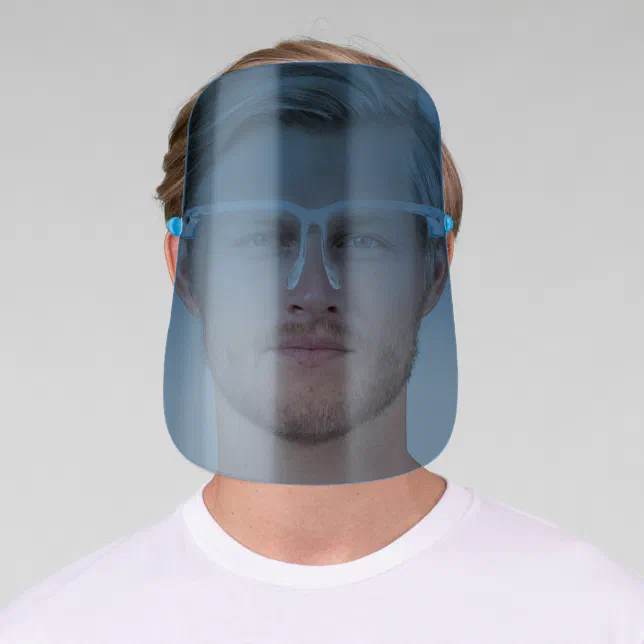 Dark to Light Blue Tinted Gradient Face Shield | Zazzle