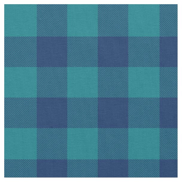 Classic Blue Plaid Fabric | Zazzle