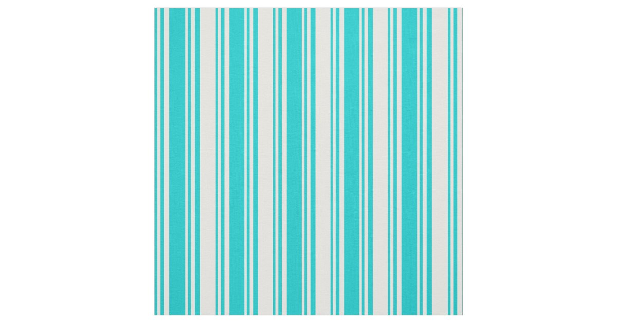 Dark Turquoise and White Colored Pattern Fabric | Zazzle
