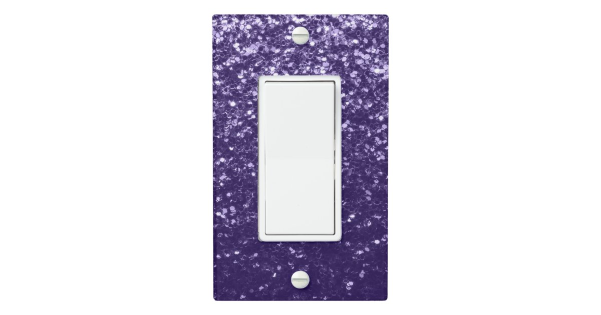 Dark ultra violet purple glitter sparkles light switch cover | Zazzle