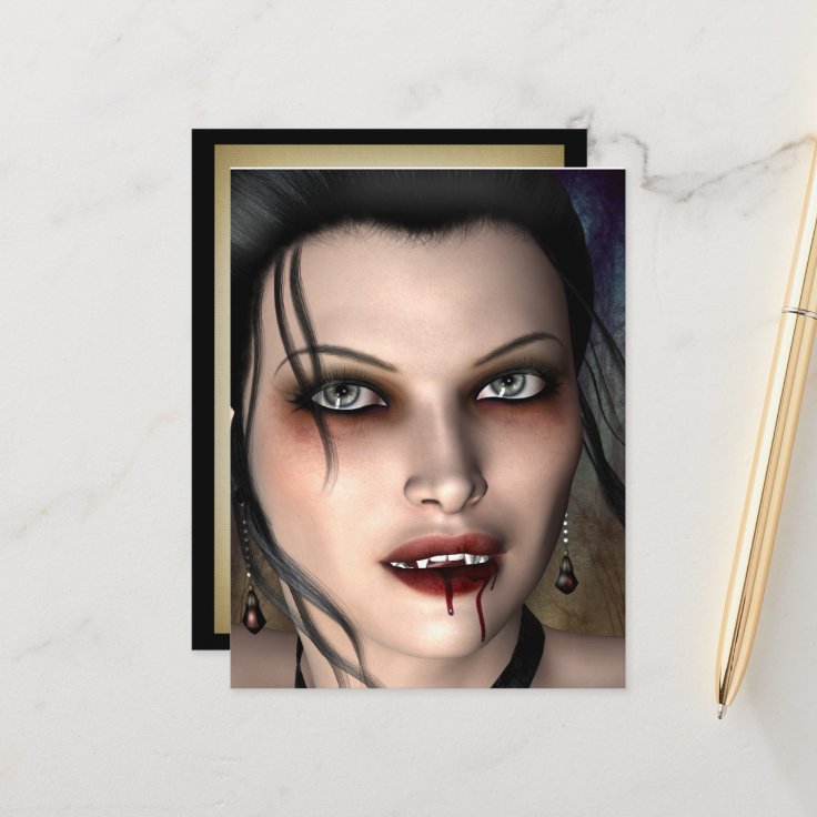 Dark Vampire Beauty Postcard | Zazzle