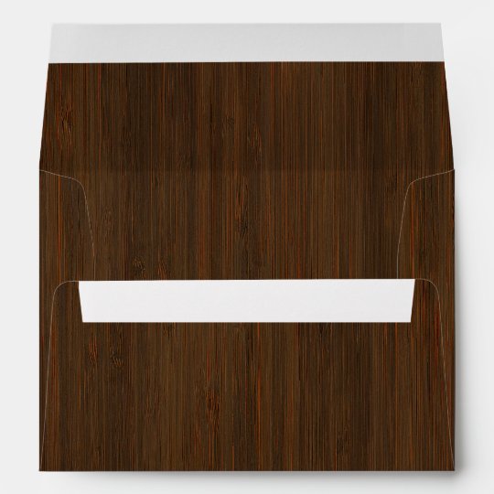 Dark Walnut Brown Bamboo Wood Grain Look Envelope | Zazzle.com
