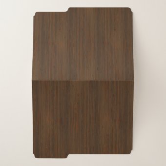 Dark Walnut Brown Bamboo Wood Grain Look File Folder | Zazzle