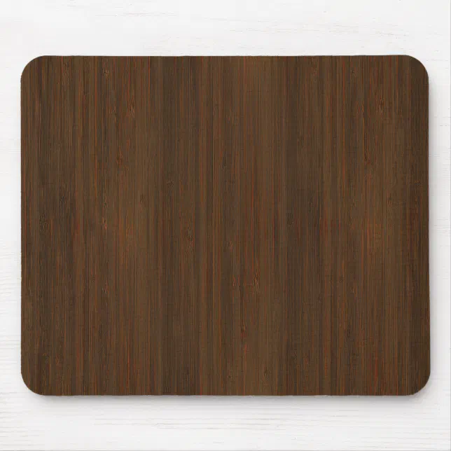 Dark Walnut Brown Bamboo Wood Grain Look Mouse Pad | Zazzle