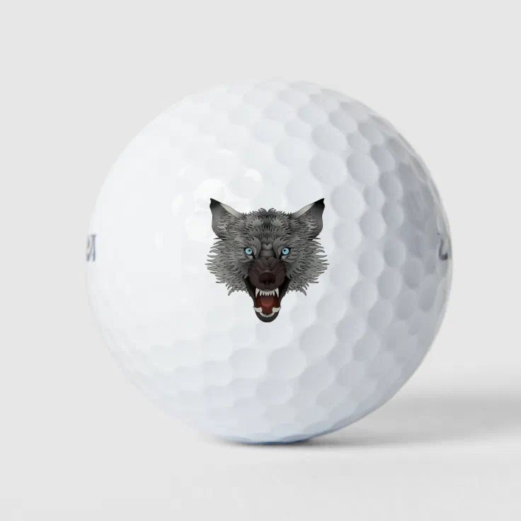 dark wolf golf balls | Zazzle