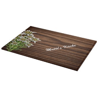Dark Wood and Edelweiss Custom Cutting Board | Zazzle