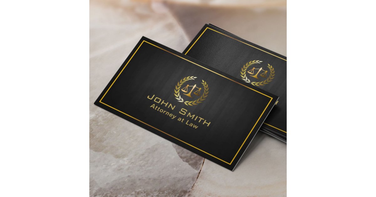 Dark Wood Gold Scale Lawyer/Attorney Business Card | Zazzle