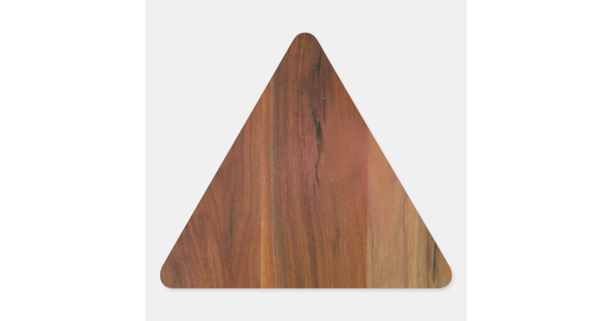 Dark Wood Grain Floor Triangle Sticker | Zazzle