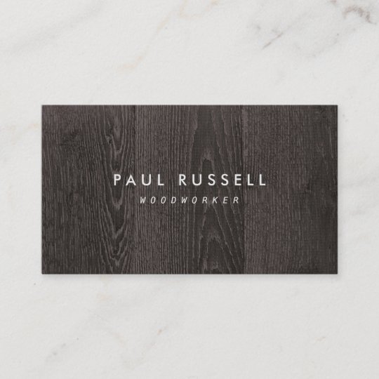 Dark Wood Grain Rustic Carpentry Business Card | Zazzle.com